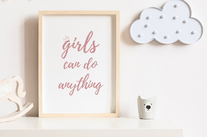 Girls Can Do Anything Quote Poster, Girls Can Do Anything Quote, Girl ...