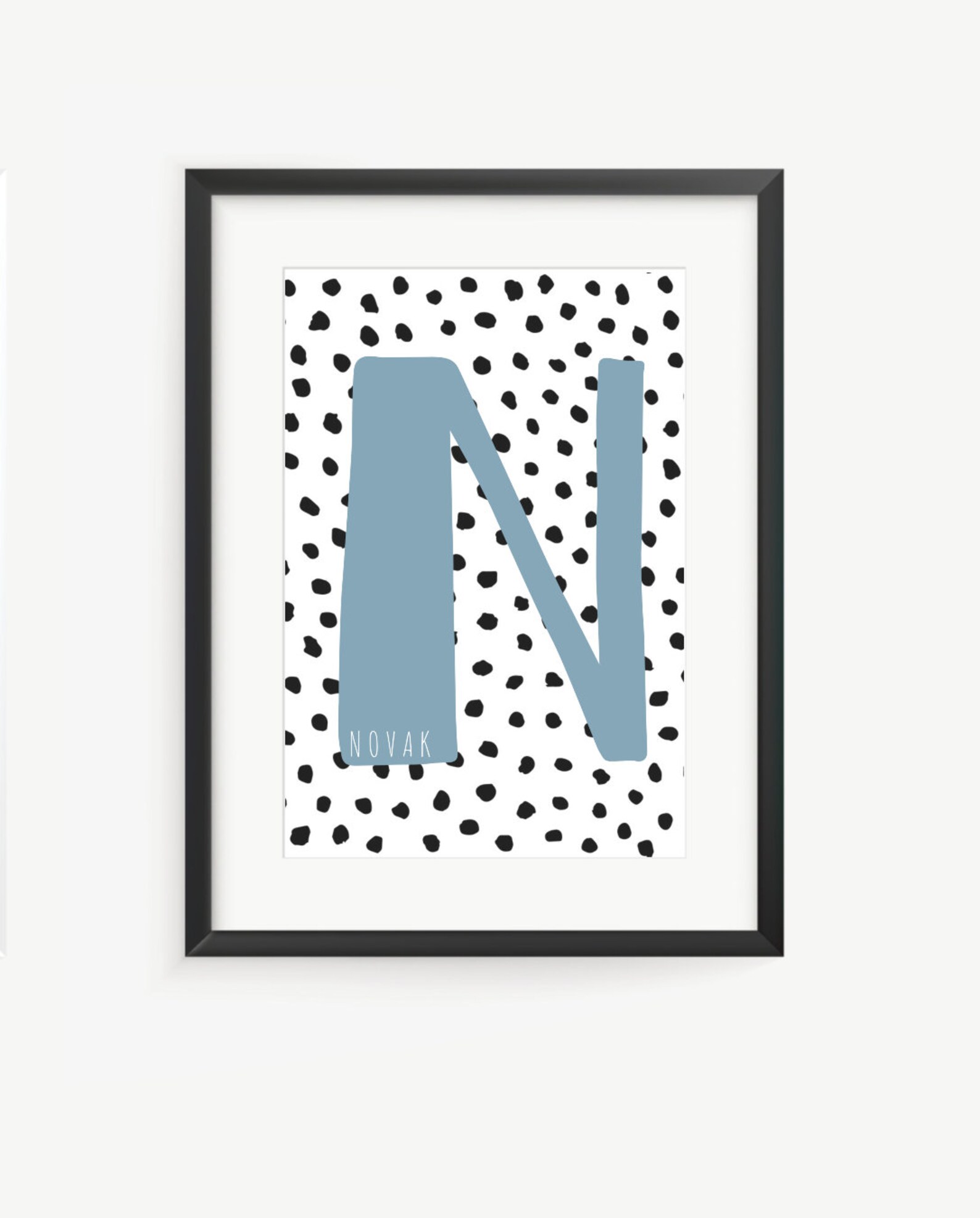 Blue Initial Nursery Print Personalised Nursery Print Letter Nursery ...