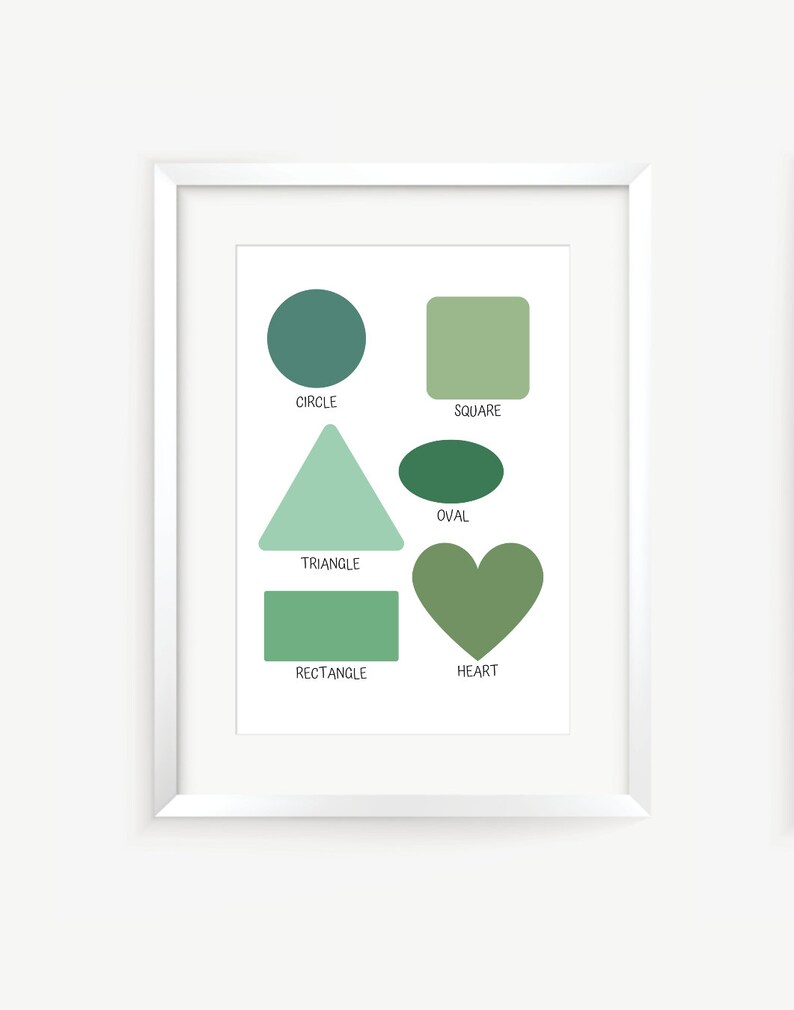 Green Shapes Print Shapes Print Shapes Poster Nursery - Etsy