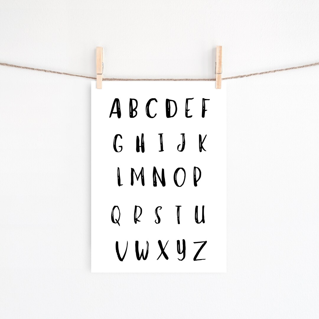 Alphabet Nursery Print, Modern Alphabet Print, Kids Alphabet Print ...