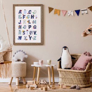 Blue Alphabet Print | Blue Alphabet Poster | Kids Nursery Print | Kids ...