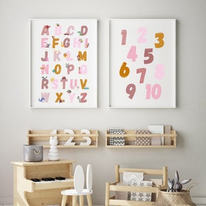 Mustard and Rose Numbers Poster, Numbers Nursery Poster, Homeschool ...