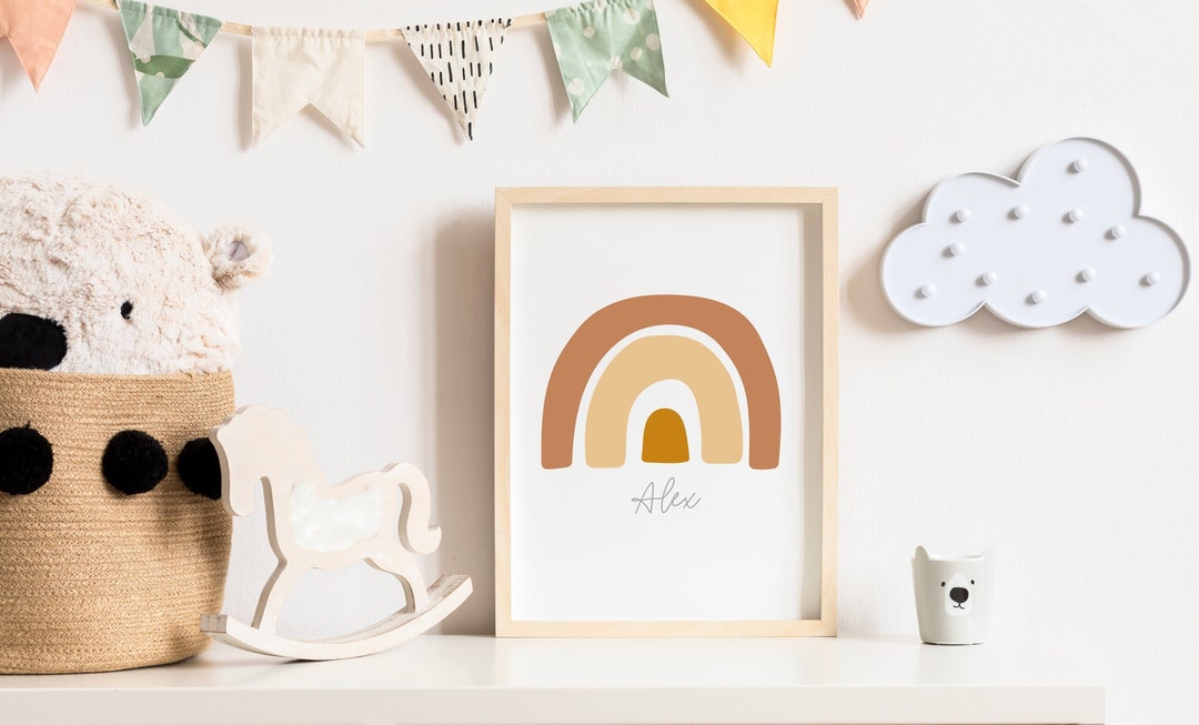 Rainbow Kids Prints, Earth Tone Rainbow, Neutral Tone Rainbow, Nursery ...