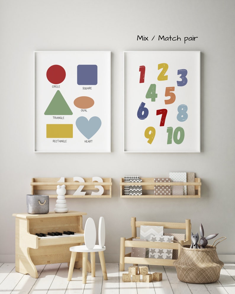 Shapes Nursery Print Kids Shapes Poster Nursery Decor | Etsy