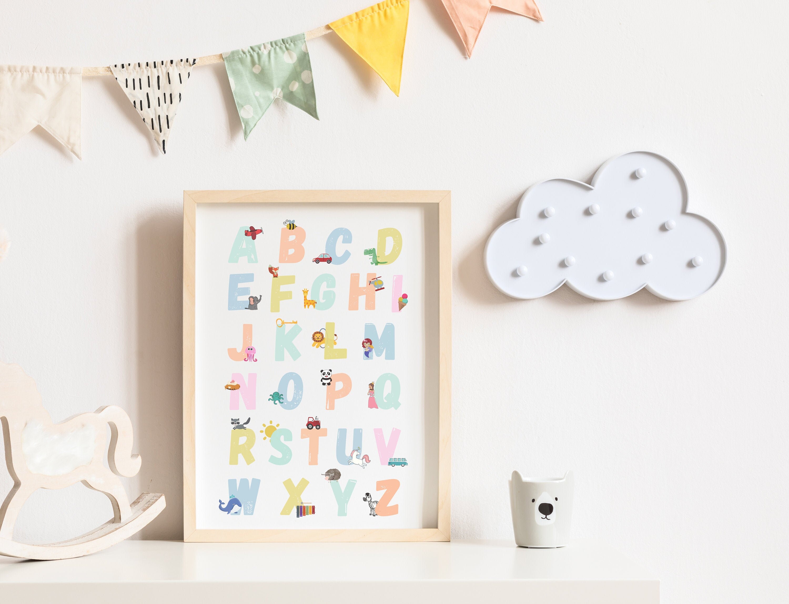 Pastel alphabet print Pastel alphabet poster Alphabet | Etsy