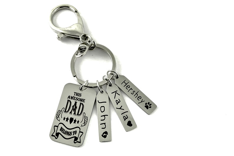 This Awesome Dad Belongs To Fathers Day Key Ring Custom Key - Etsy