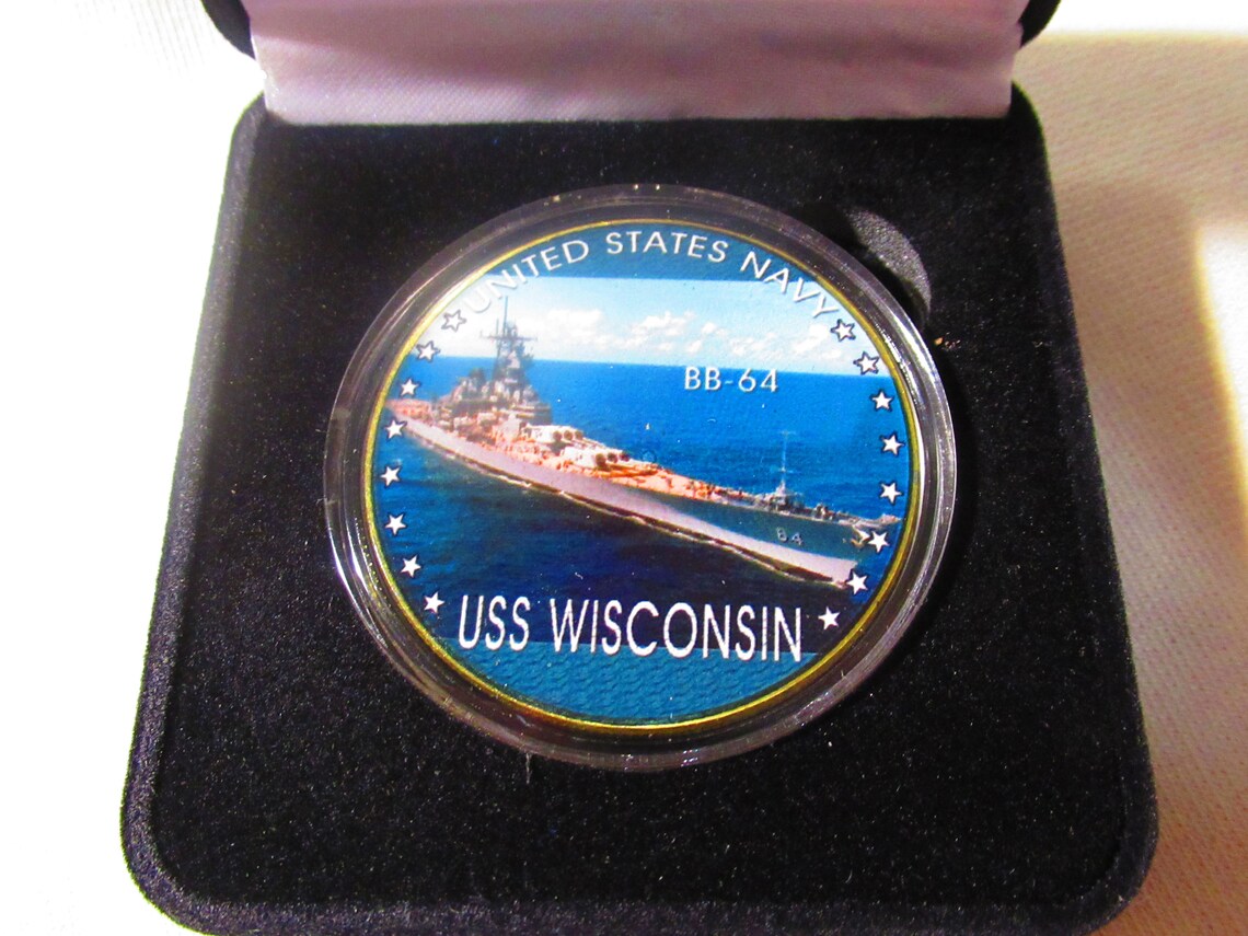 U S NAVY USS Wisconsin BB-64 Challenge Coin | Etsy