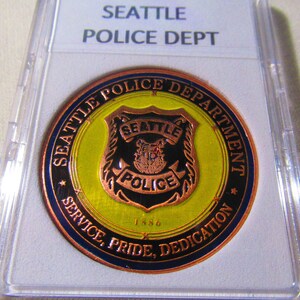 City of SEATTLE, WA. Police Dept. Challenge Coin (COPPER) - Etsy
