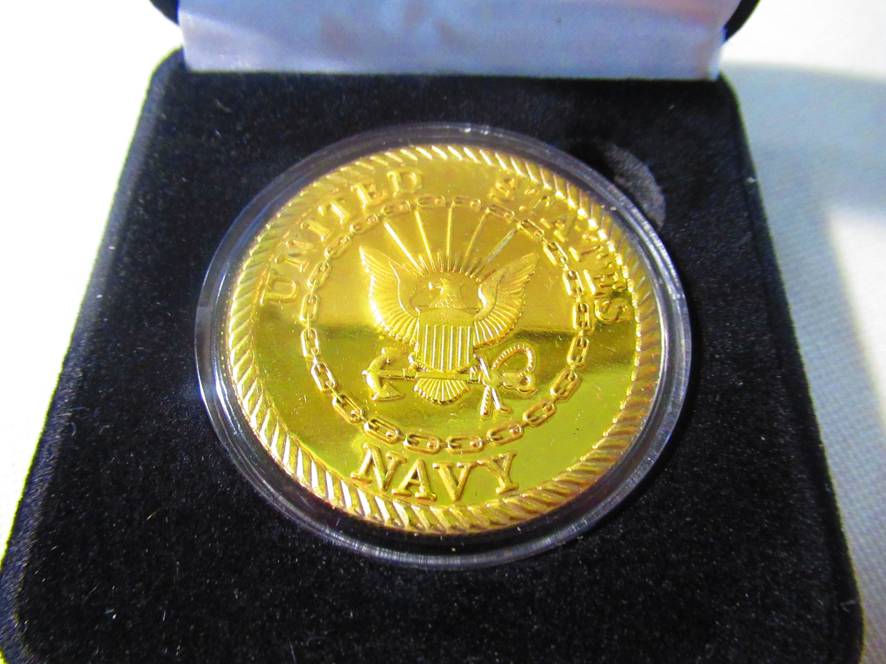 US NAVY Golden Commemorative Challenge Coin | Etsy