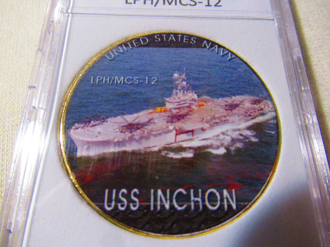 U S Navy USS Inchon LPH/MCS-12 Challenge Coin - Etsy