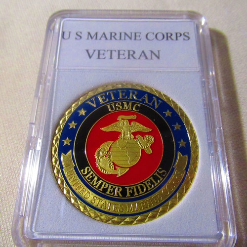 U.S. Marine Corps Veteran Challenge Coin - Etsy