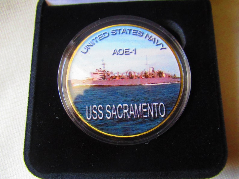 U S NAVY - USS Sacramento AOE-1 Challenge Coin - Etsy