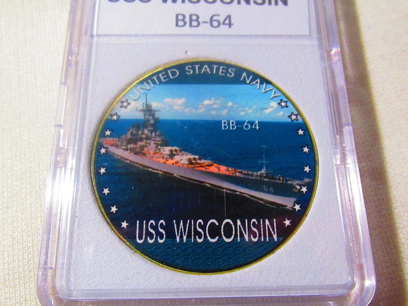 U S NAVY USS Wisconsin BB-64 Challenge Coin | Etsy