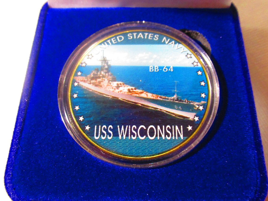 U S NAVY USS Wisconsin BB-64 Challenge Coin | Etsy