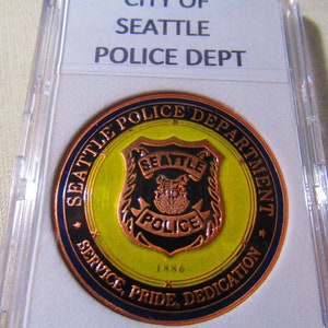 City of SEATTLE, WA. Police Dept. Challenge Coin (COPPER) - Etsy