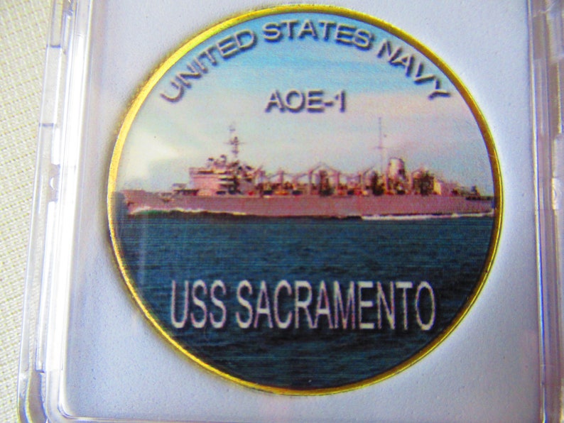 U S NAVY - USS Sacramento AOE-1 Challenge Coin - Etsy