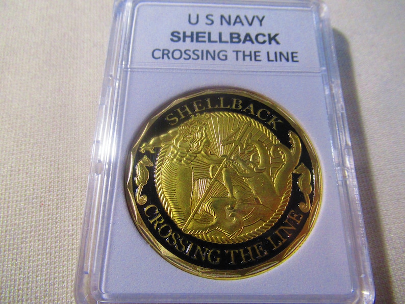 U S Navy - SHELLBACK - Crossing the Line Challenge Coin - Etsy