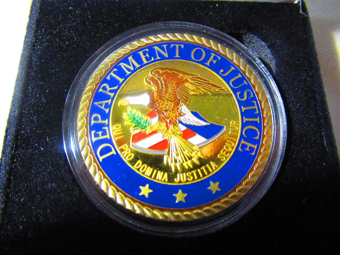 United States Department Of Justice Challenge Coin | Etsy