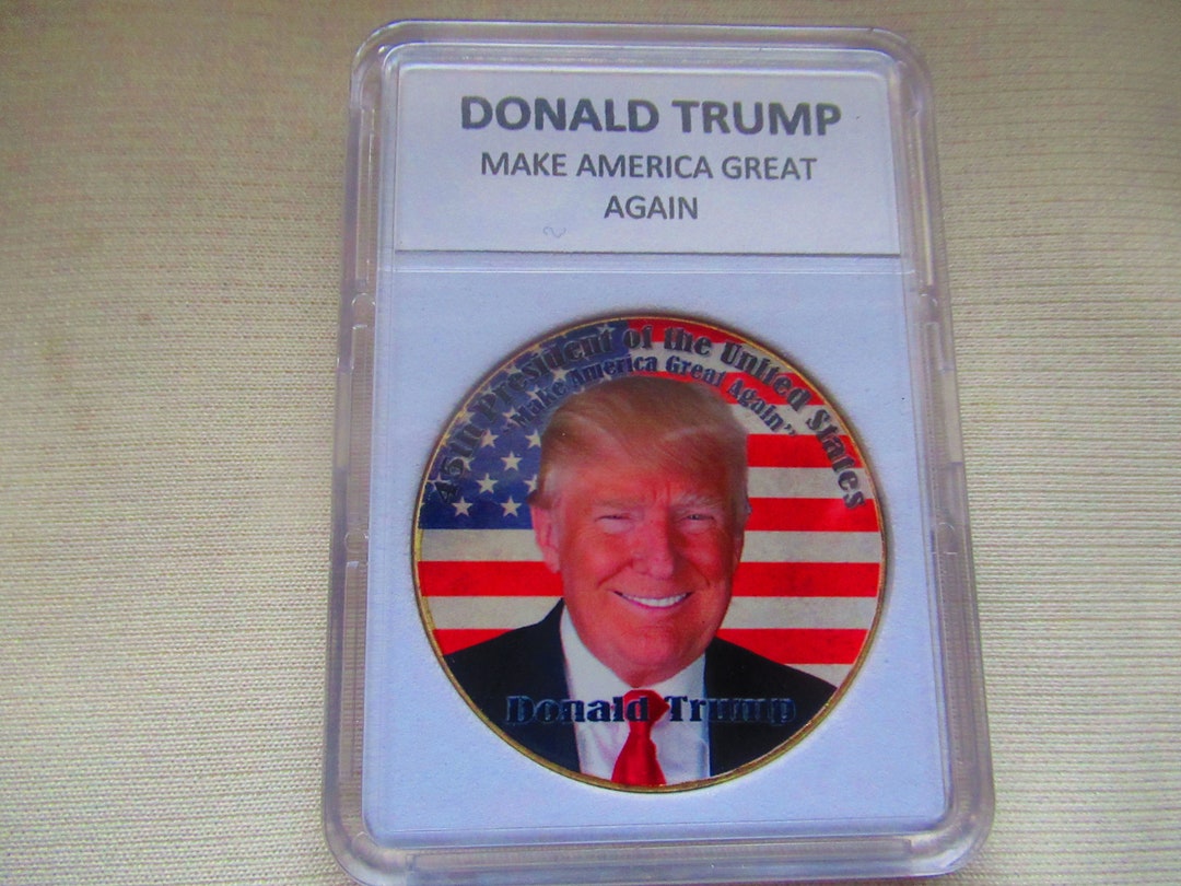 Donald Trump MAGA Challenge Coin: Colorized Enamel, Gold Plated - Etsy
