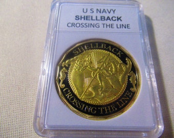 Navy Golden Shellback Crossing the Line Challenge Coin - Etsy
