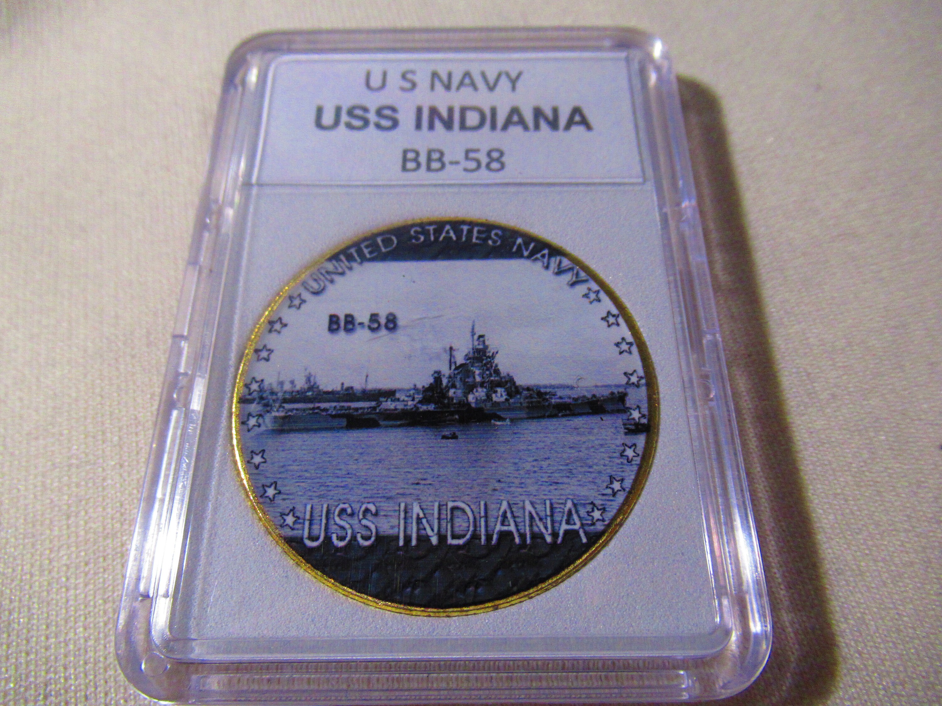 U S Navy USS INDIANA / BB-58 Challenge Coin | Etsy