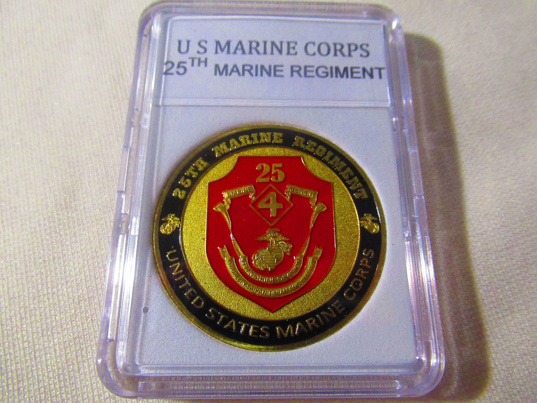 U S Marine Corps 25th Marine Regiment Challenge Coin Etsy
