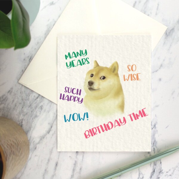 Doge Birthday Card - Etsy