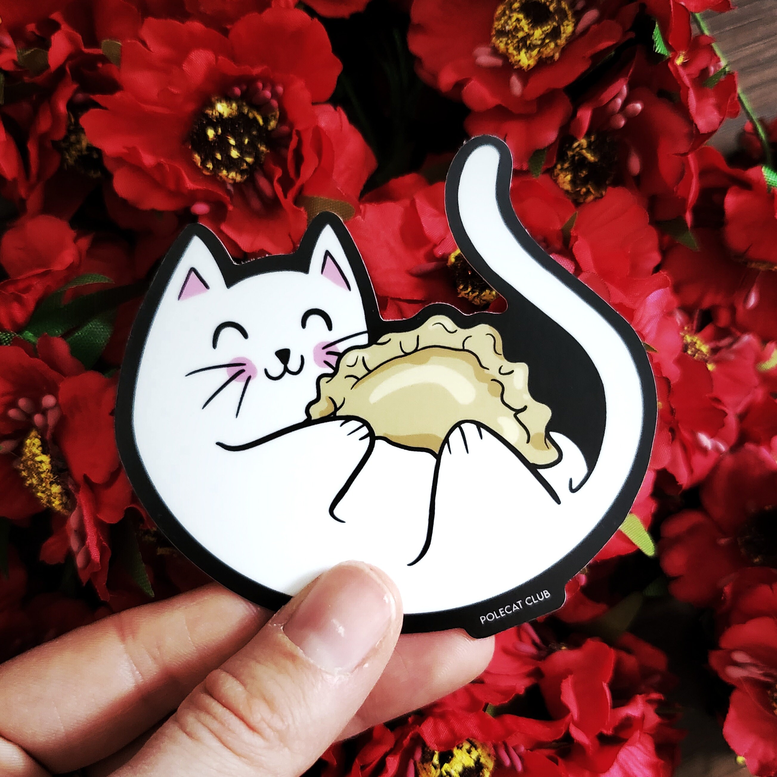 Cat Pierogi Sticker Polish Art Design Waterproof and Dyngus - Etsy
