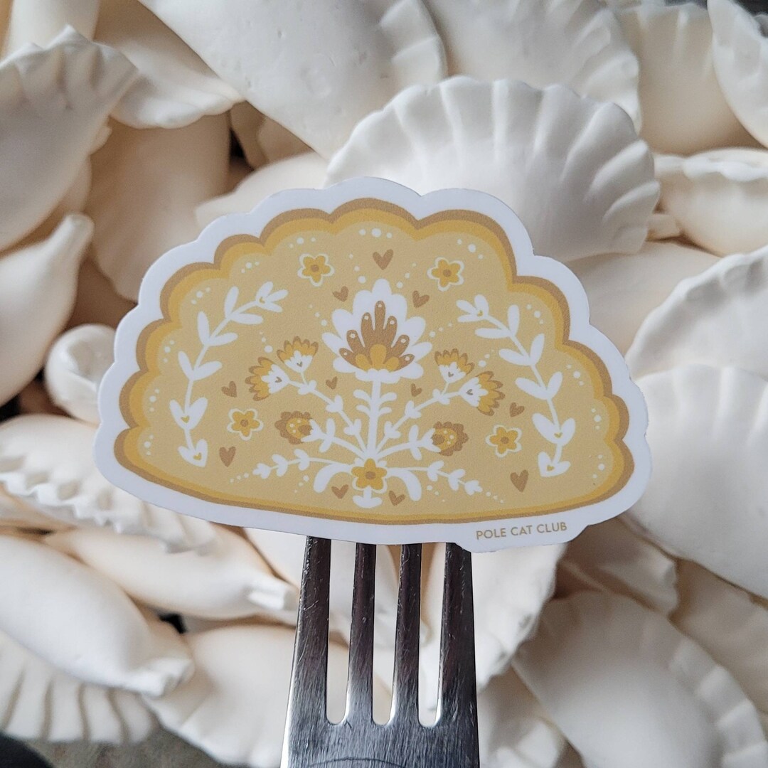 Pretty Pierogi Sticker Polish Folk Art Design Waterproof and Dyngus Day ...