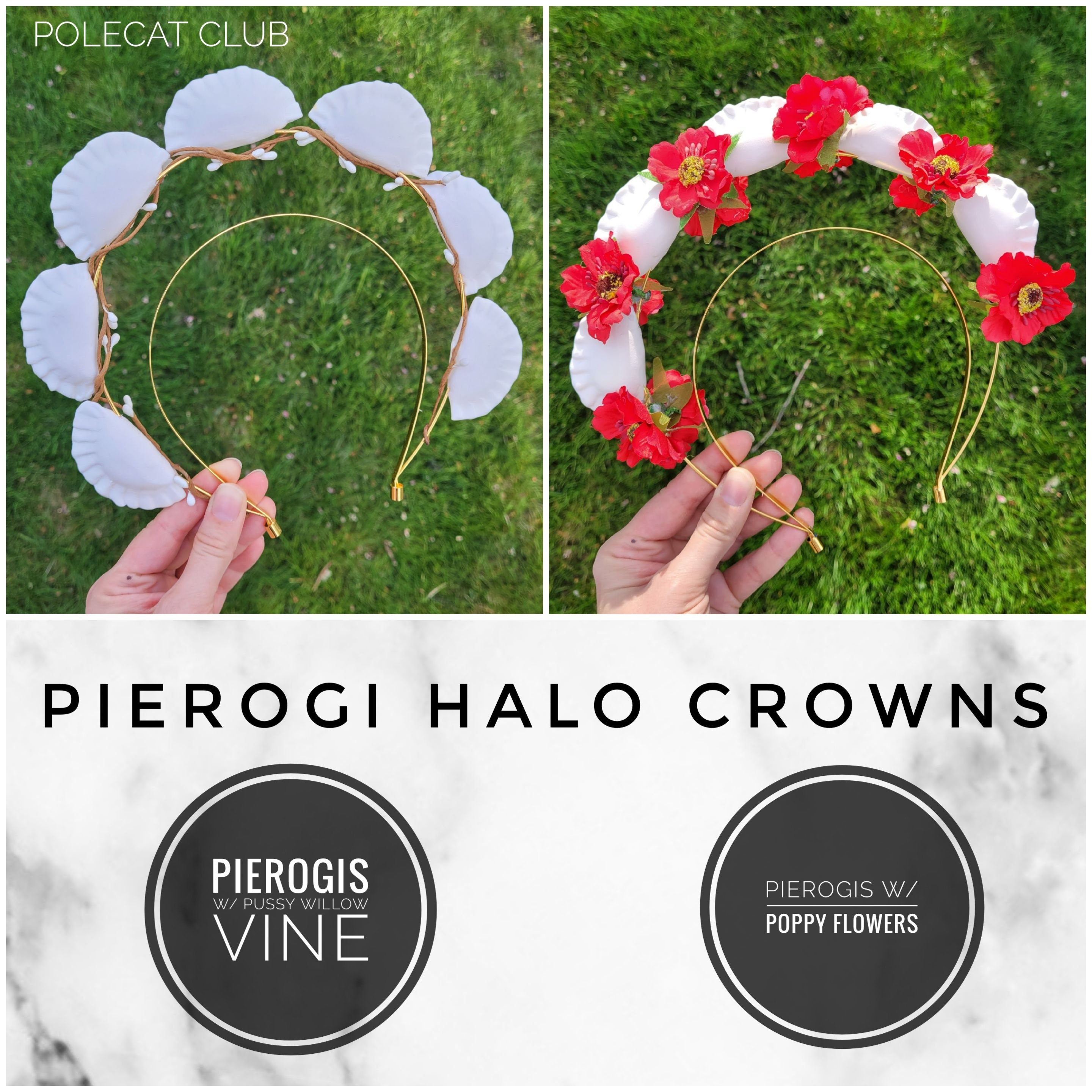 Pierogi Halo Crown With Poppies and Pussy Willow Dyngus Day - Etsy