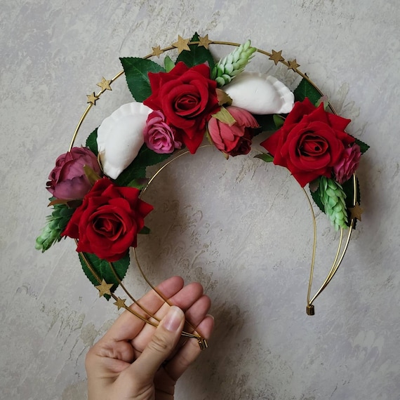 Pierogi Halo Double Crown With Flowers Dyngus Day Floral - Etsy