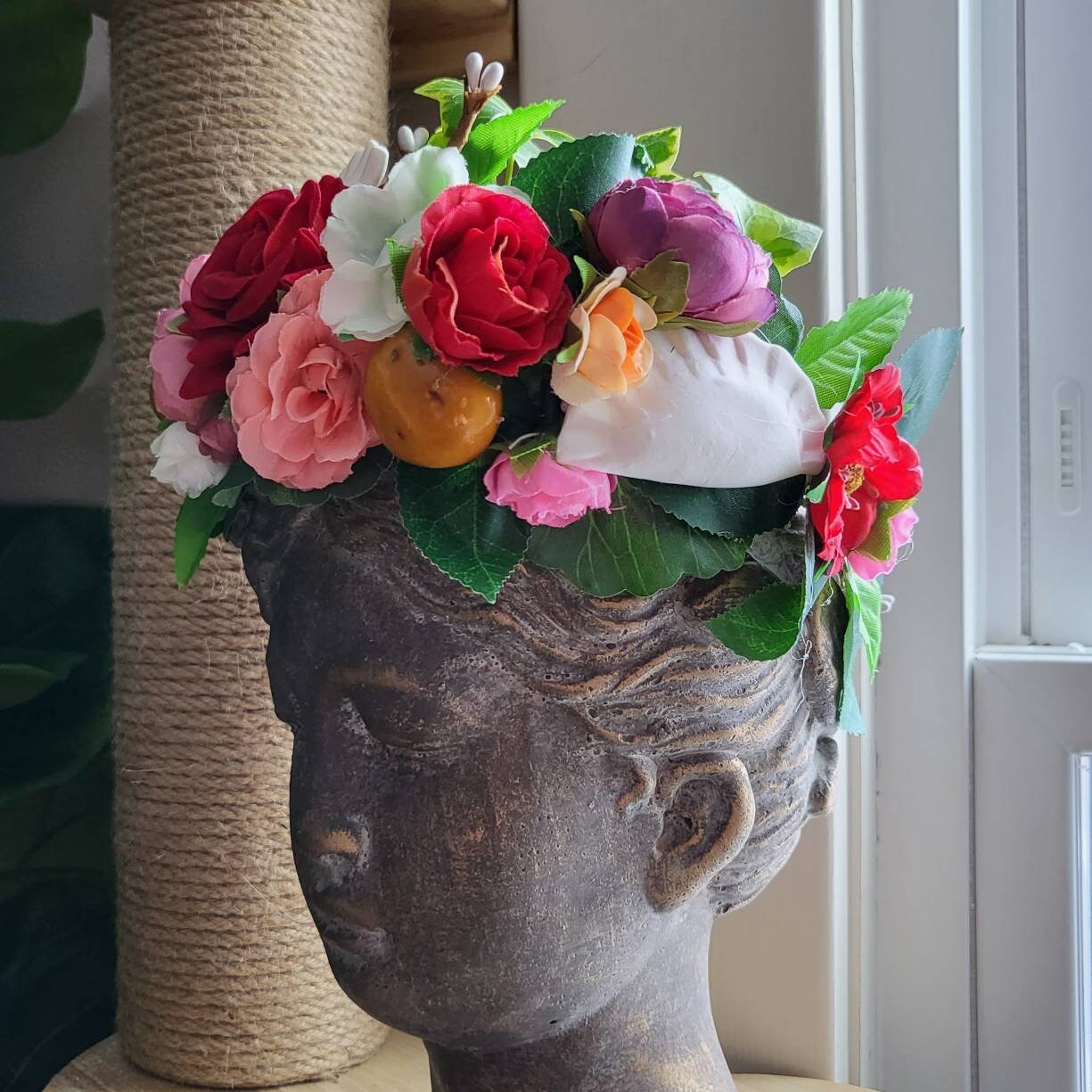 Pierogi & Potato Floral Crown With Roses and Poppies Dyngus | Etsy