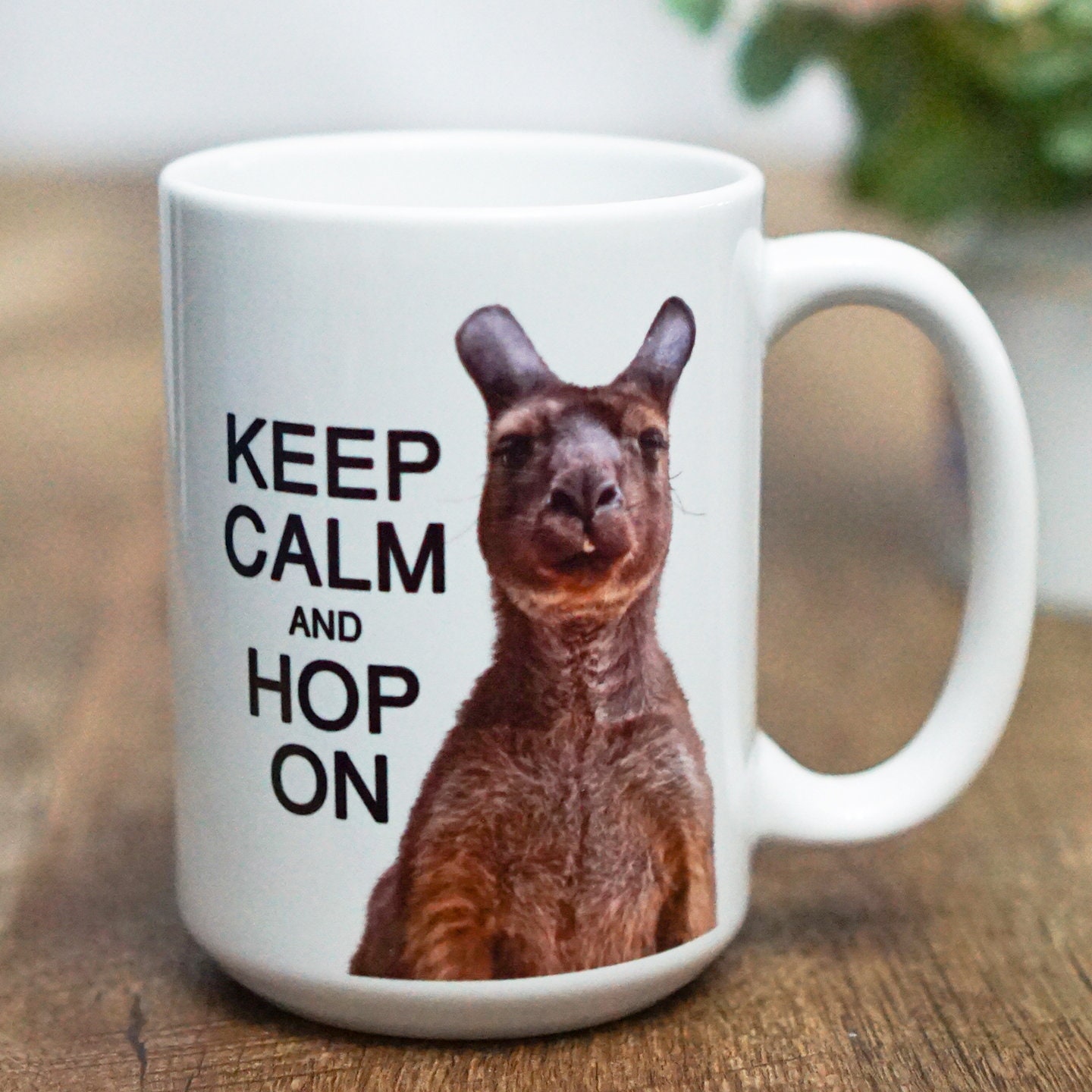 Keep Calm and Hop on Kangaroo Mug, Cute Animal Mug, Funny Coffee Mug ...