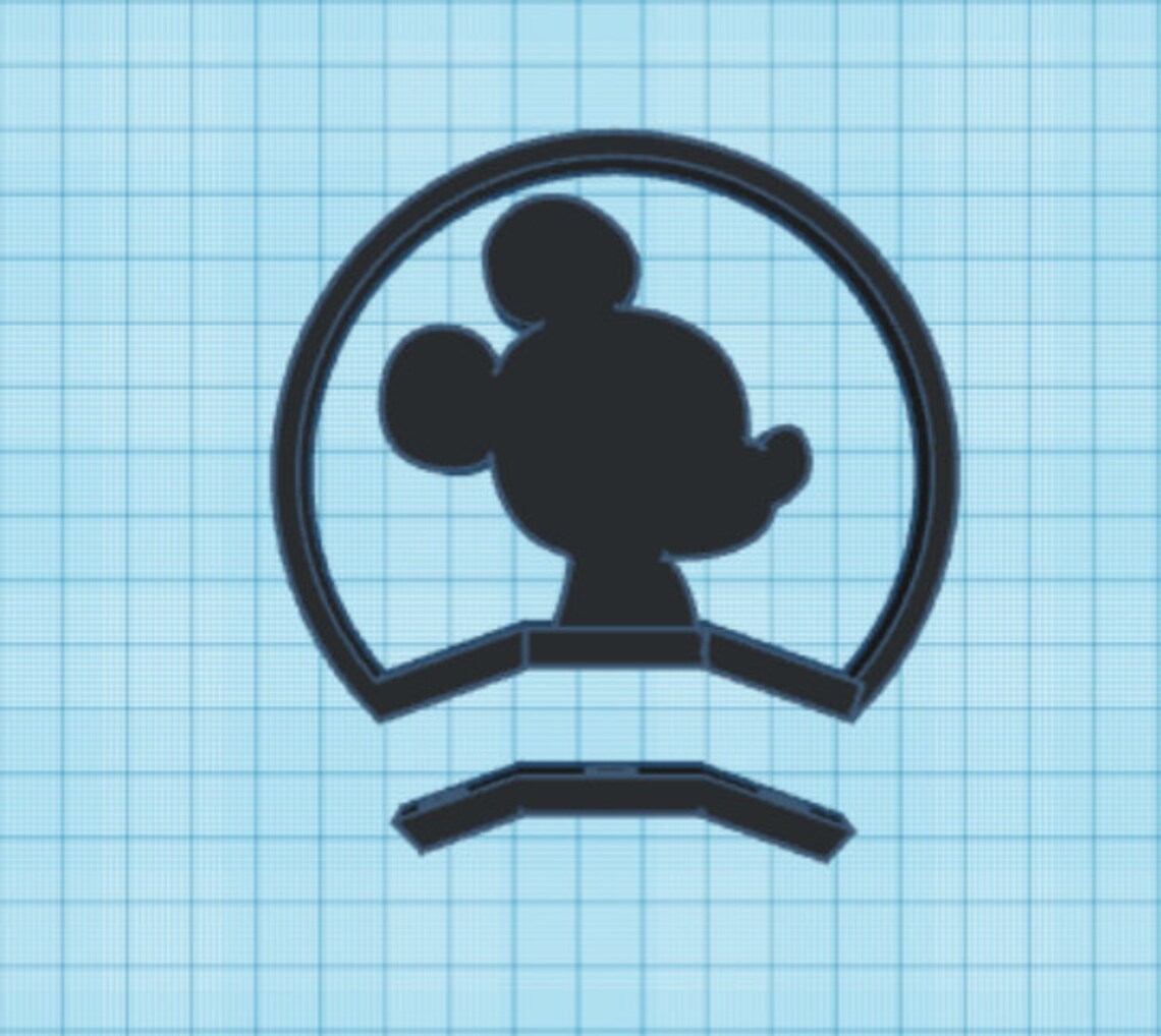 Mickey Mouse Silhouette Solid Ear 3D Print File ear and Bracket - Etsy