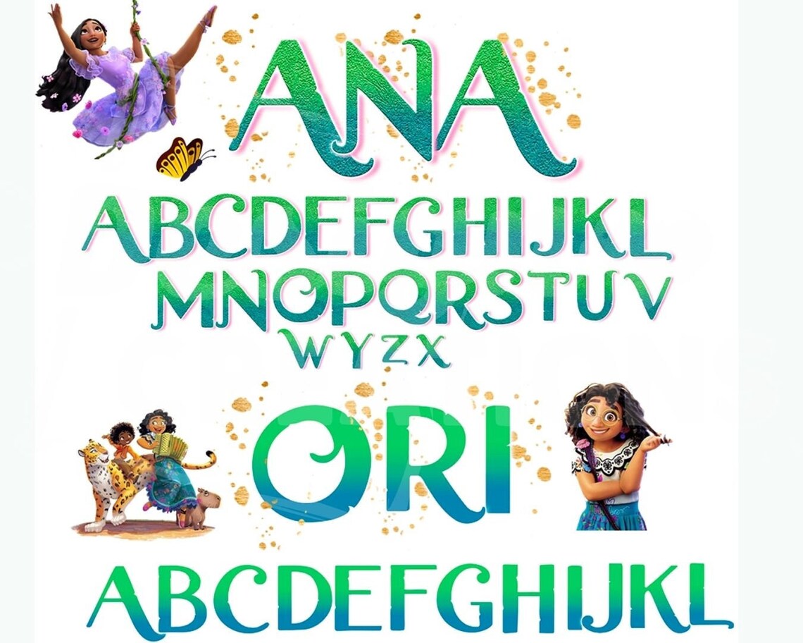 Imágenes Y Alfabeto Alphabet Encanto Letras Png Imagenes - Etsy Ireland