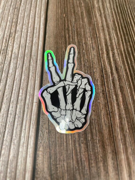 Holographic Skeleton Hand Sticker Skeleton Sticker - Etsy