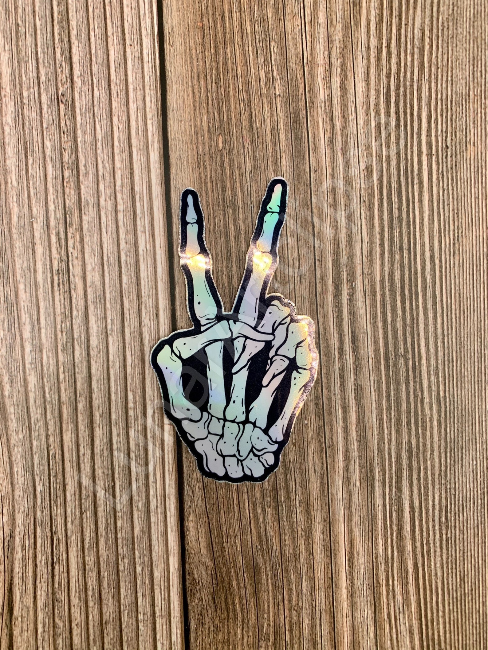 Holographic Skeleton Hand Sticker Skeleton Sticker | Etsy