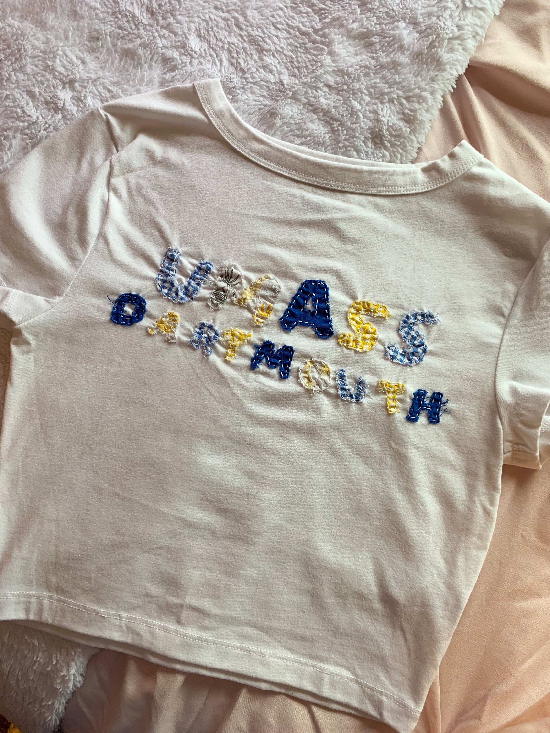 Custom College Patchwork Letter T-shirt, Baby T Style - Etsy