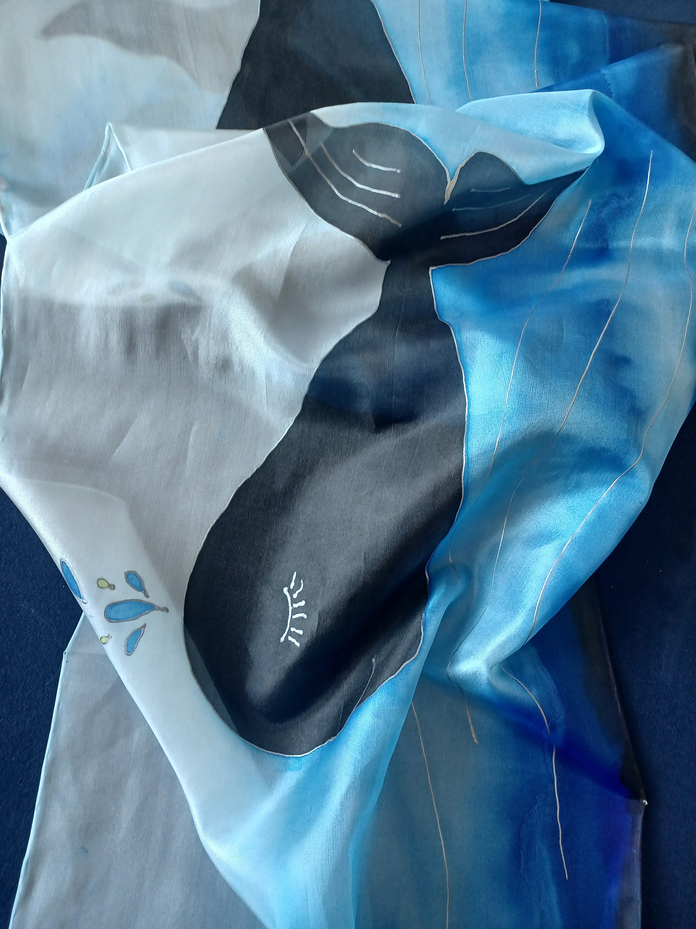Silk Scarf, Whale, Hand Painted Scarves, Gift for Her, Scarfs for Women ...