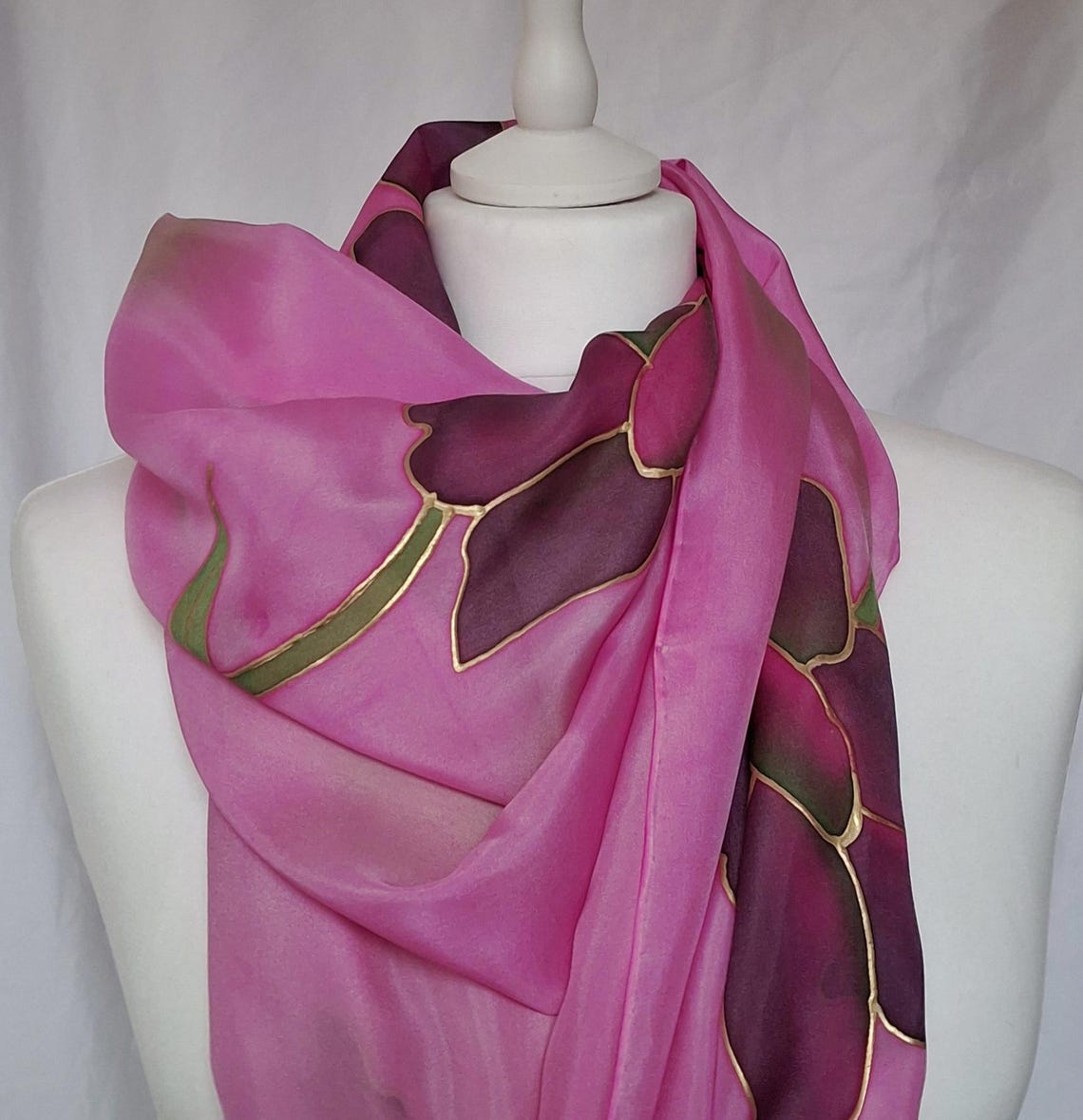 Luxury Habotai-hand Painted Silk Scarf- Unique Scarves- Birthday Gift ...