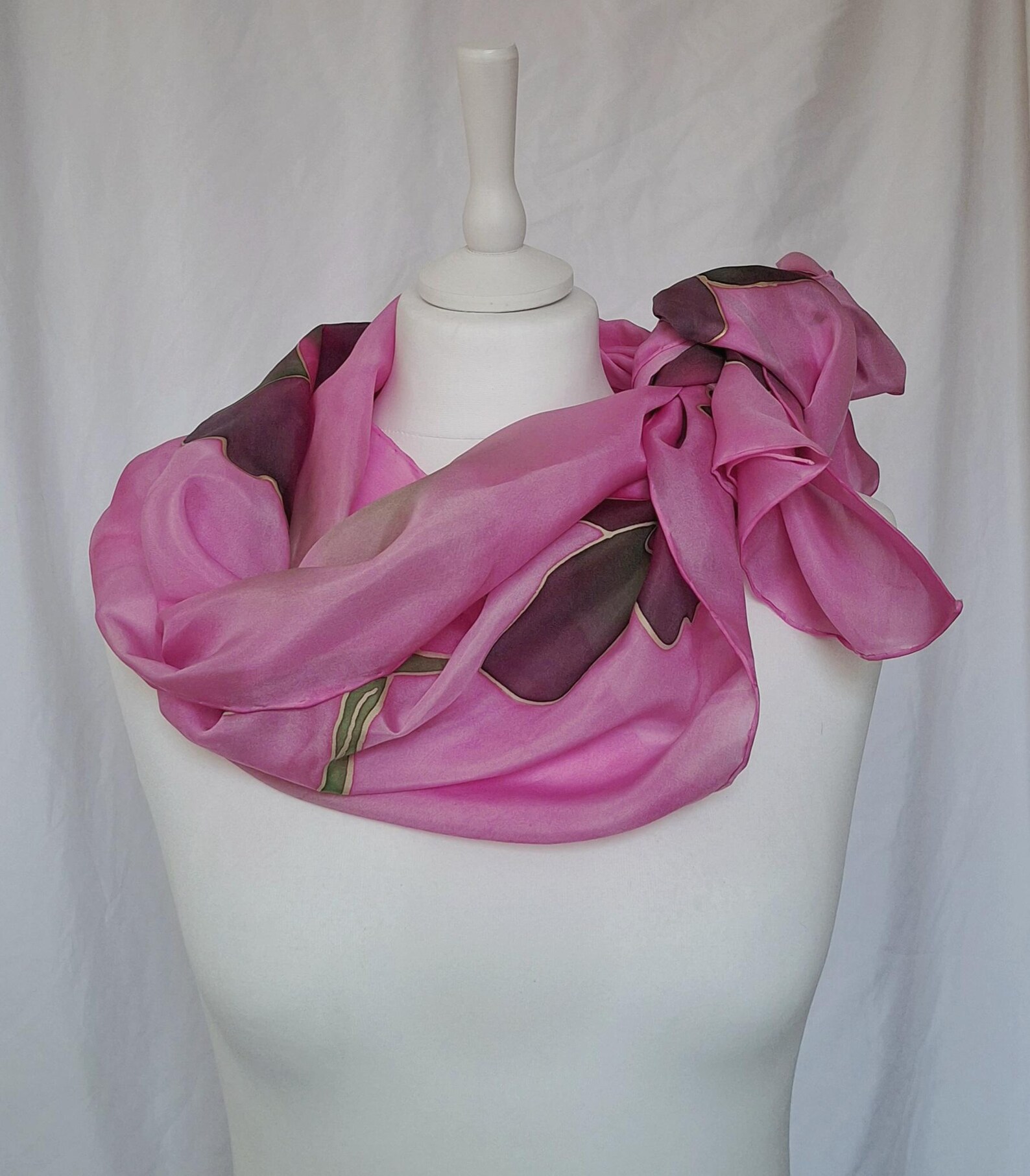 Luxury Habotai-hand Painted Silk Scarf- Unique Scarves- Birthday Gift ...