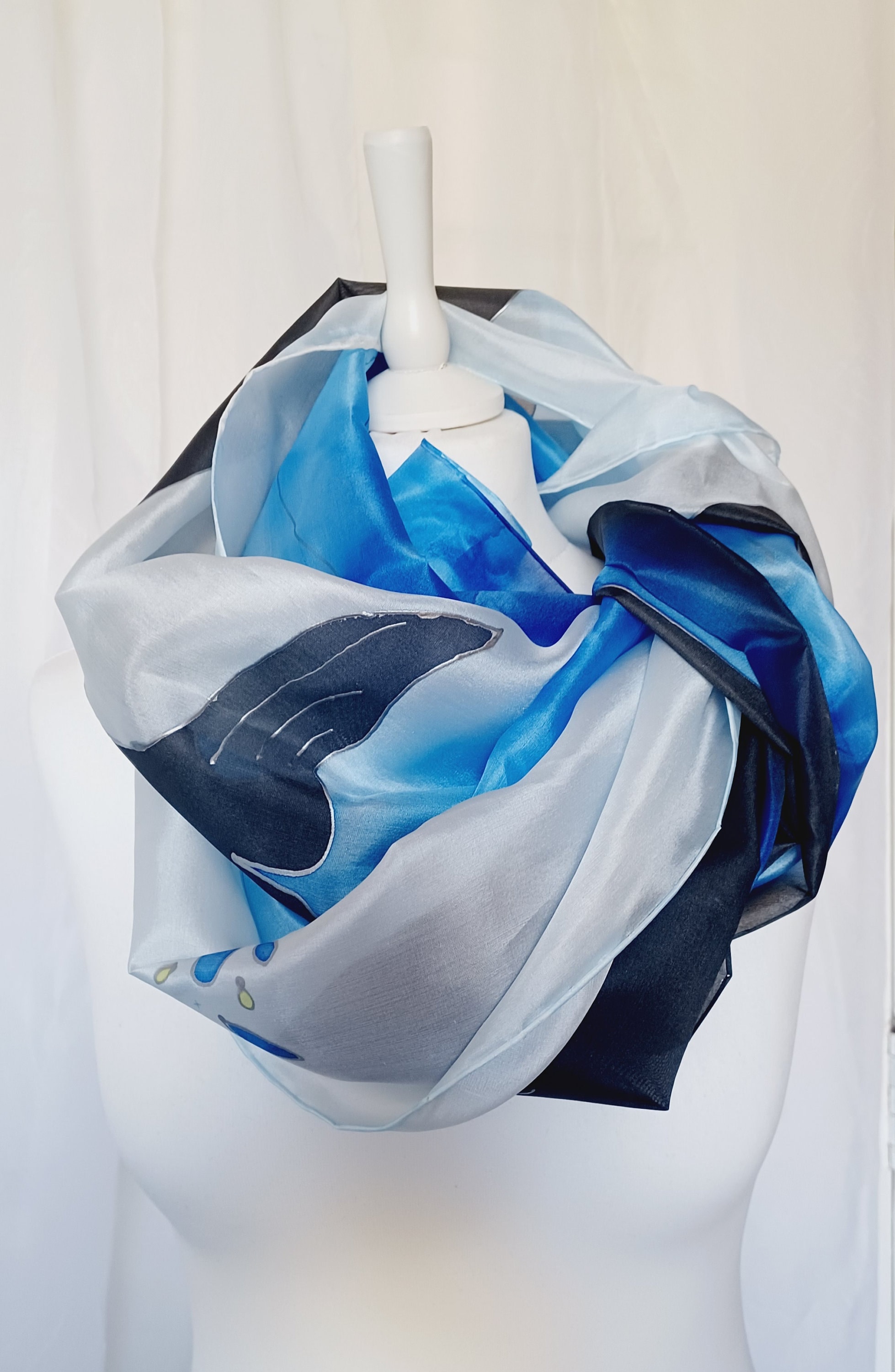 Silk Scarf, Whale, Hand Painted Scarves, Gift for Her, Scarfs for Women ...