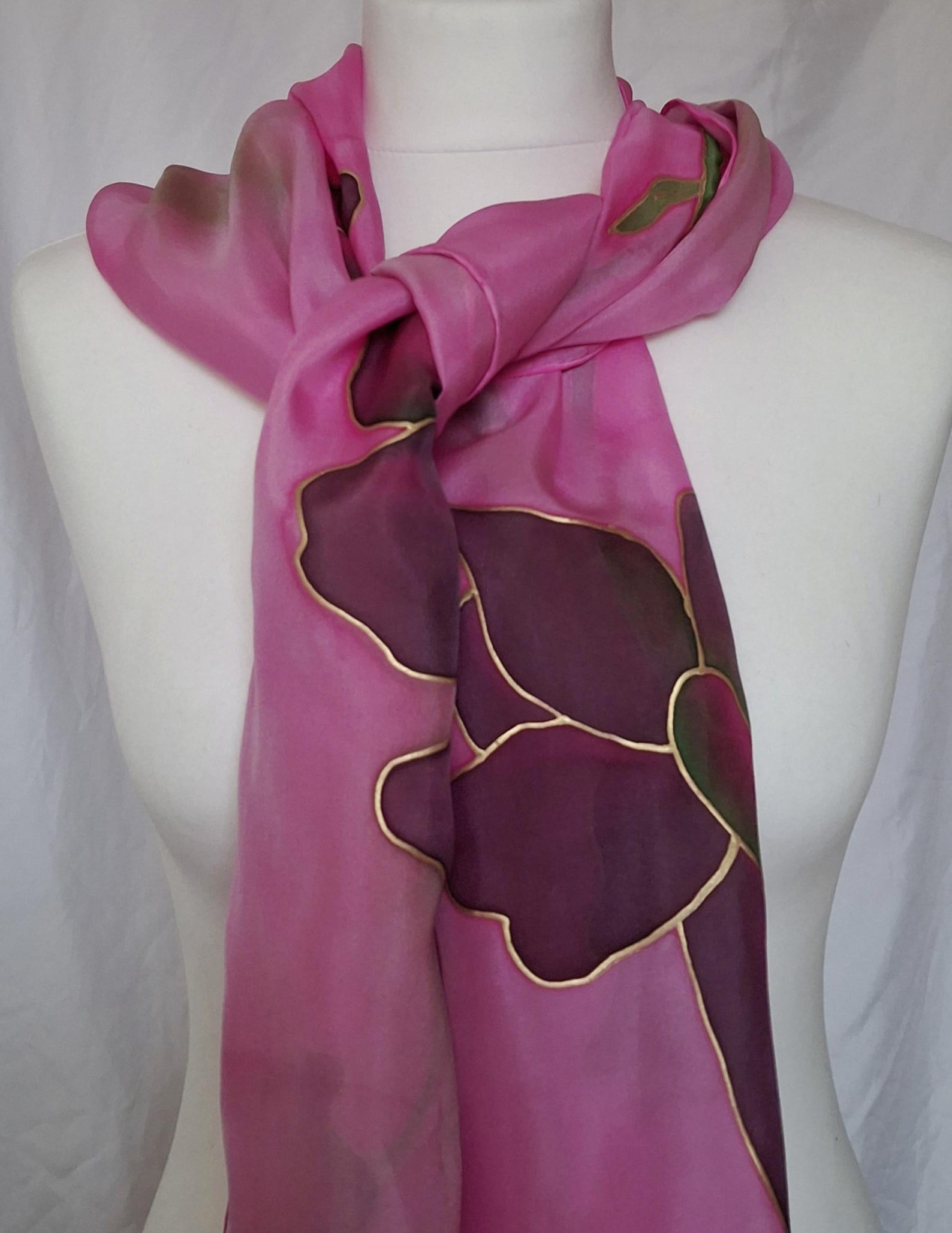 Luxury Habotai-hand Painted Silk Scarf- Unique Scarves- Birthday Gift ...