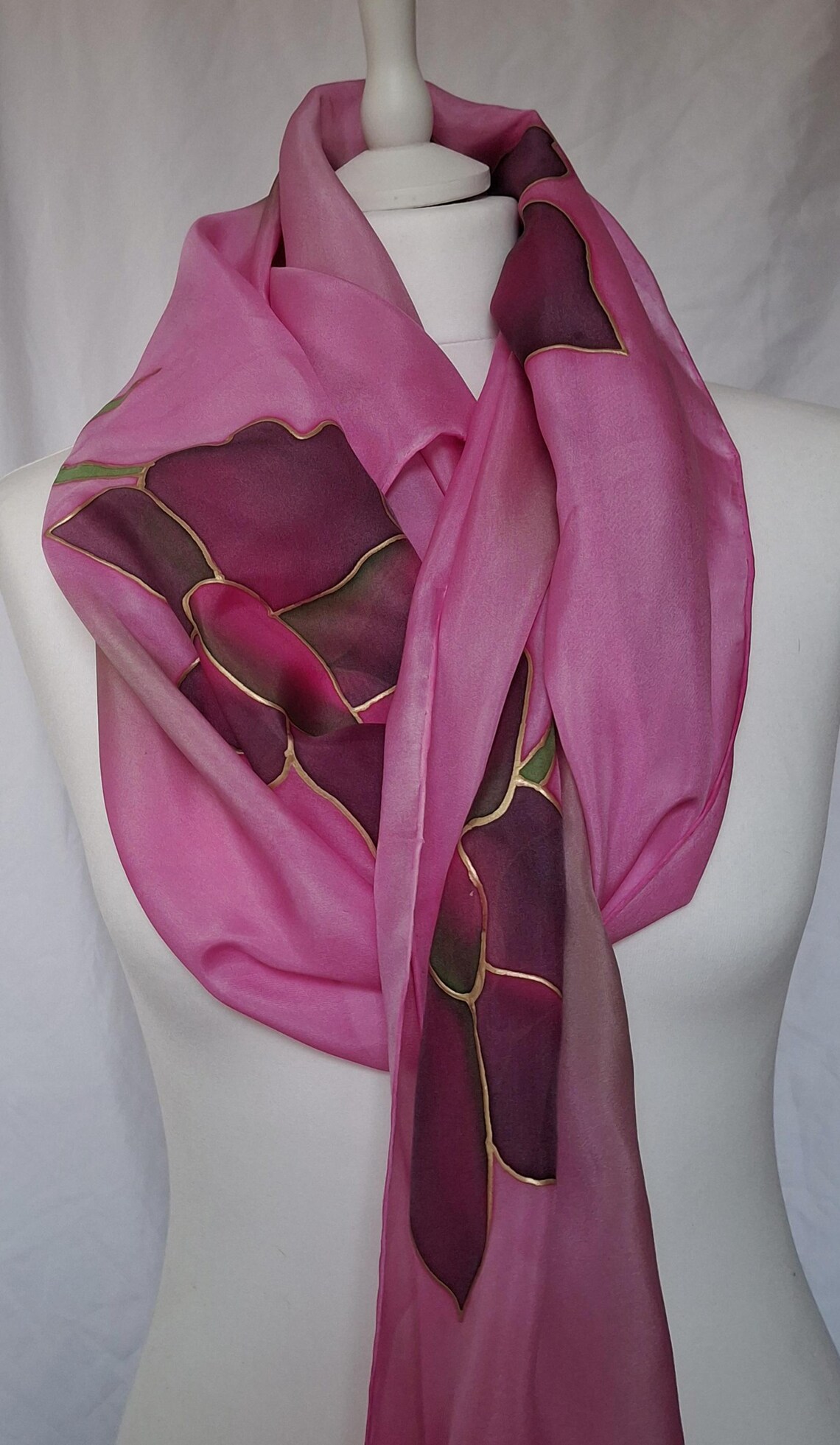 Luxury Habotai-hand Painted Silk Scarf- Unique Scarves- Birthday Gift ...