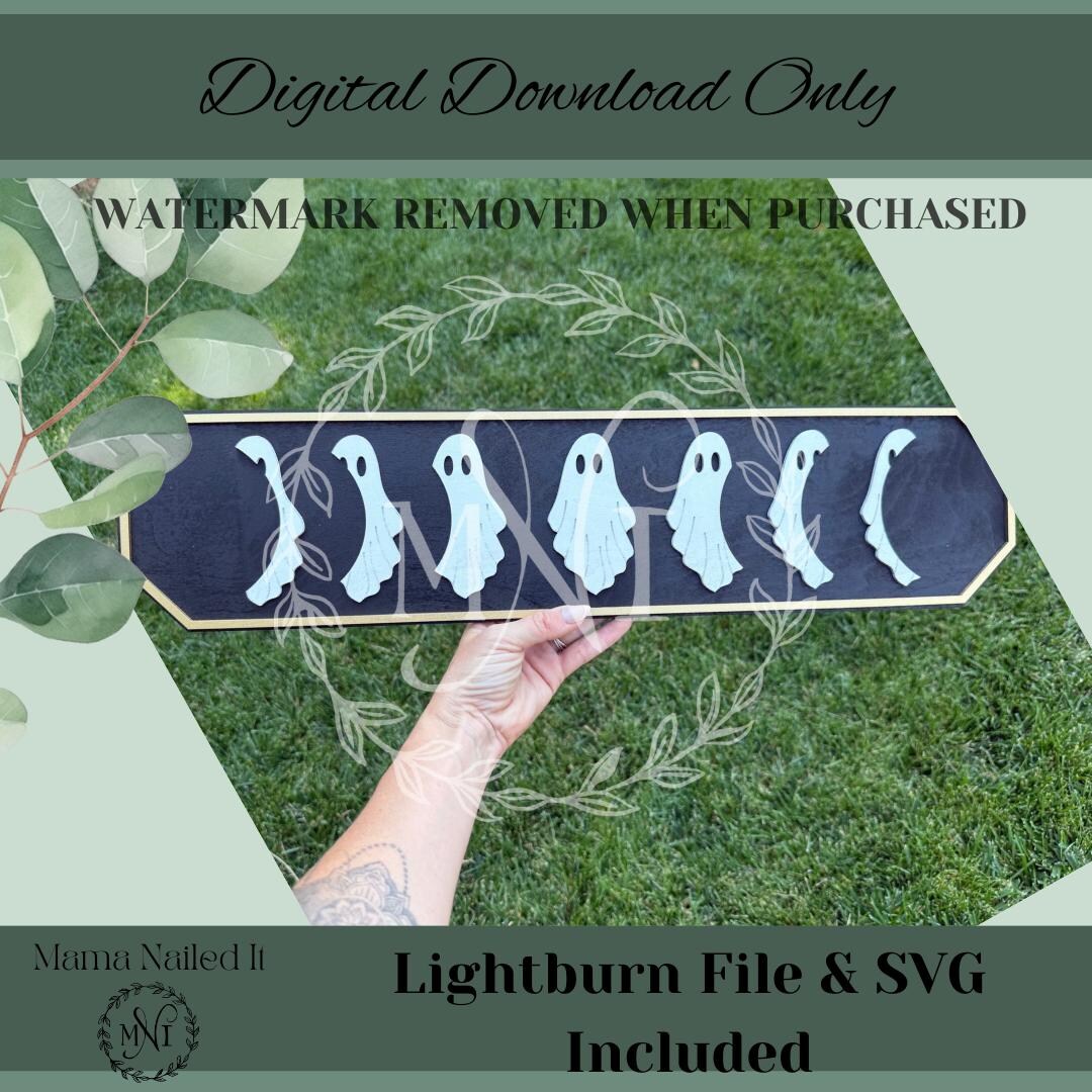 Ghost Phase With Backer and Frame, Ghost Moon Phase, Digital File ...