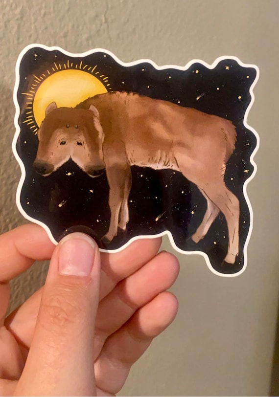 Two Headed Bison Calf // Twice as Many Stars Poem // Oddity - Etsy