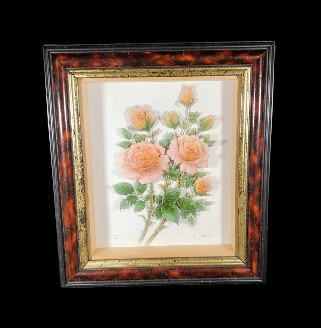 Vintage Rob Pohl Shadow Box 3D Flowers - Etsy
