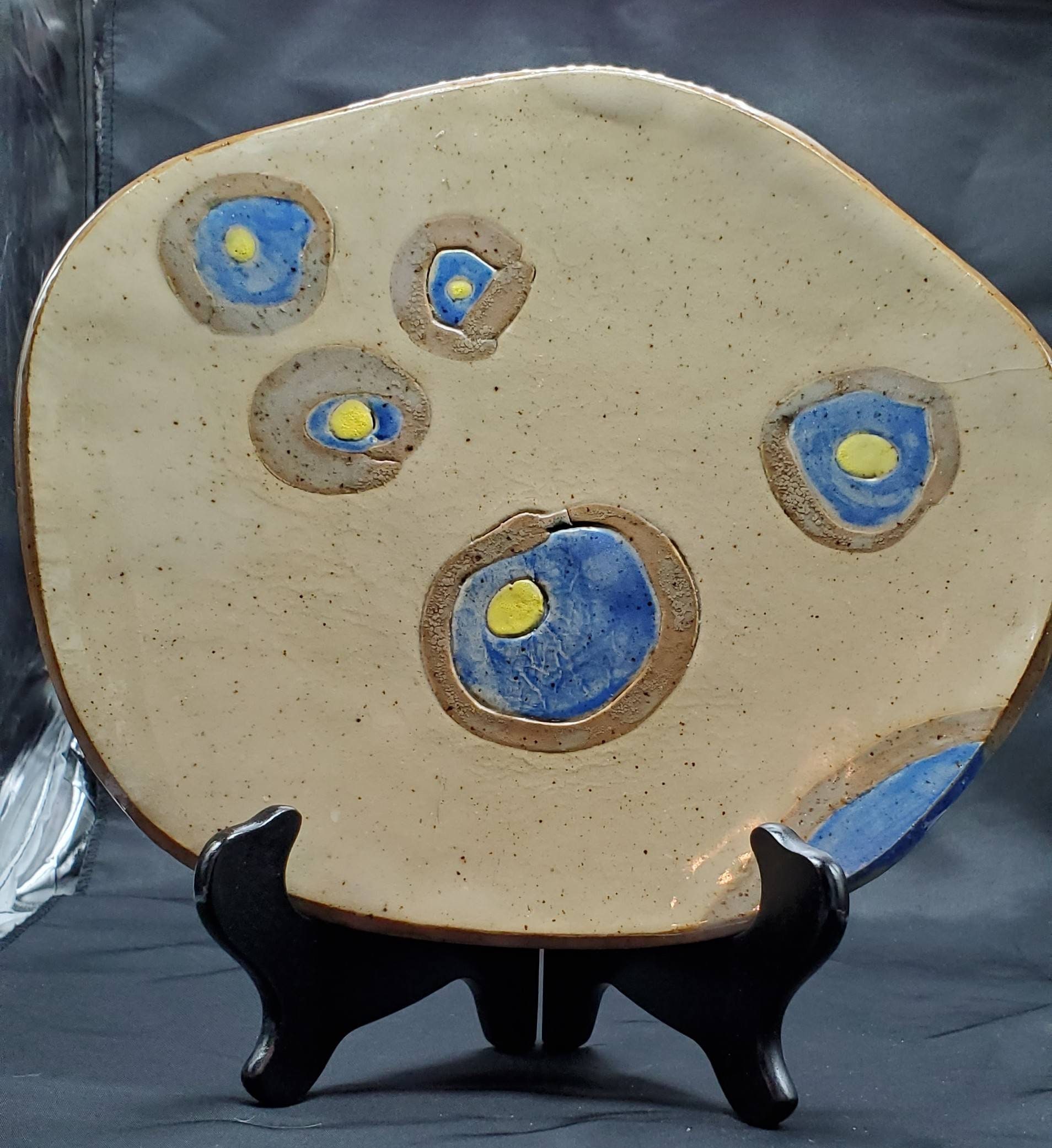 Handmade Art Pottery Abstract Modern Design Circles Tray Plate - Etsy