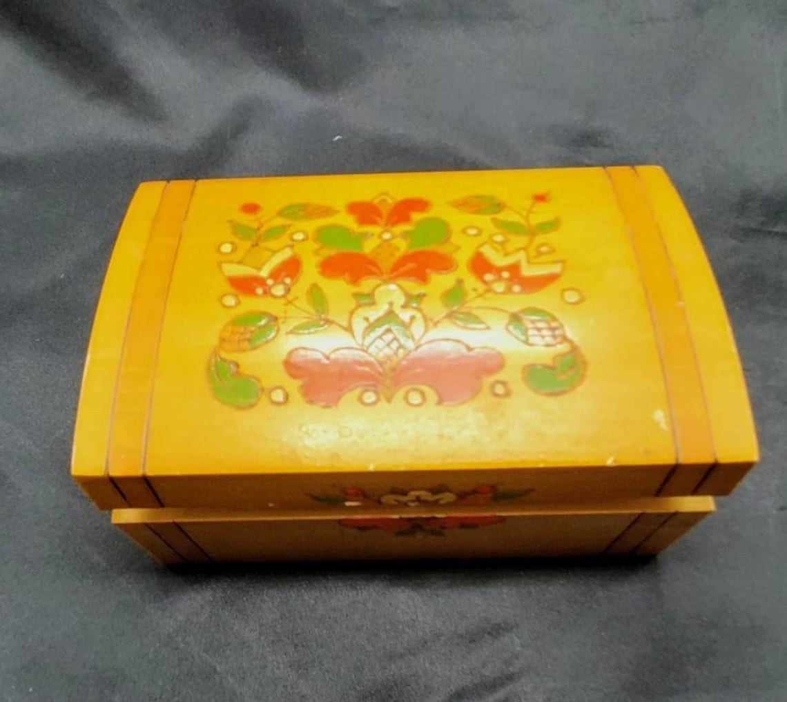 Handpainted Russian Wooden Jewelry Trinket Box - Etsy