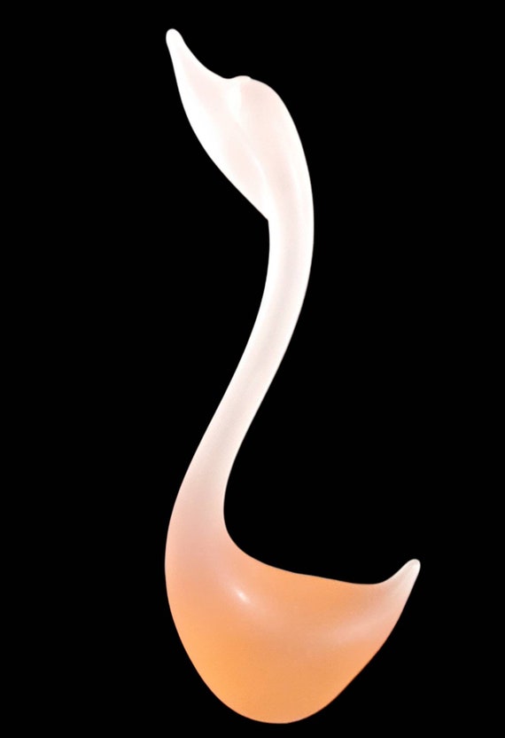 Vintage Two Toned Frosted Satin Glass Swan Figurine | Etsy